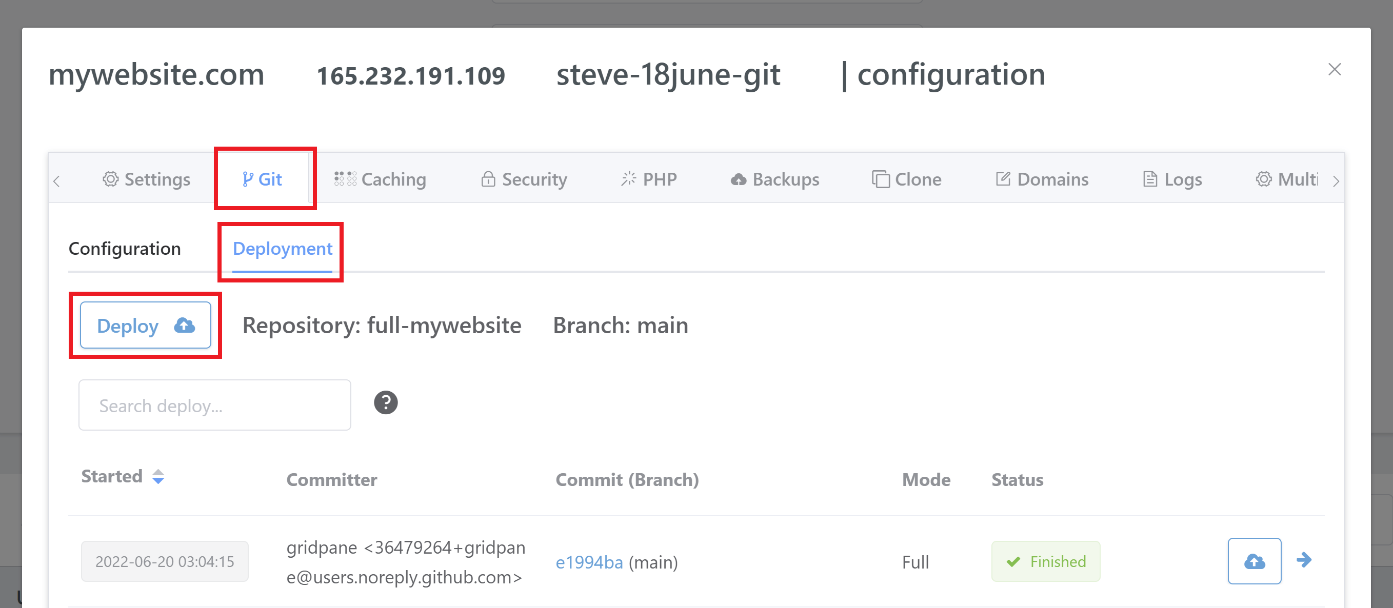 Using The Gridpane Git Integration Gridpane